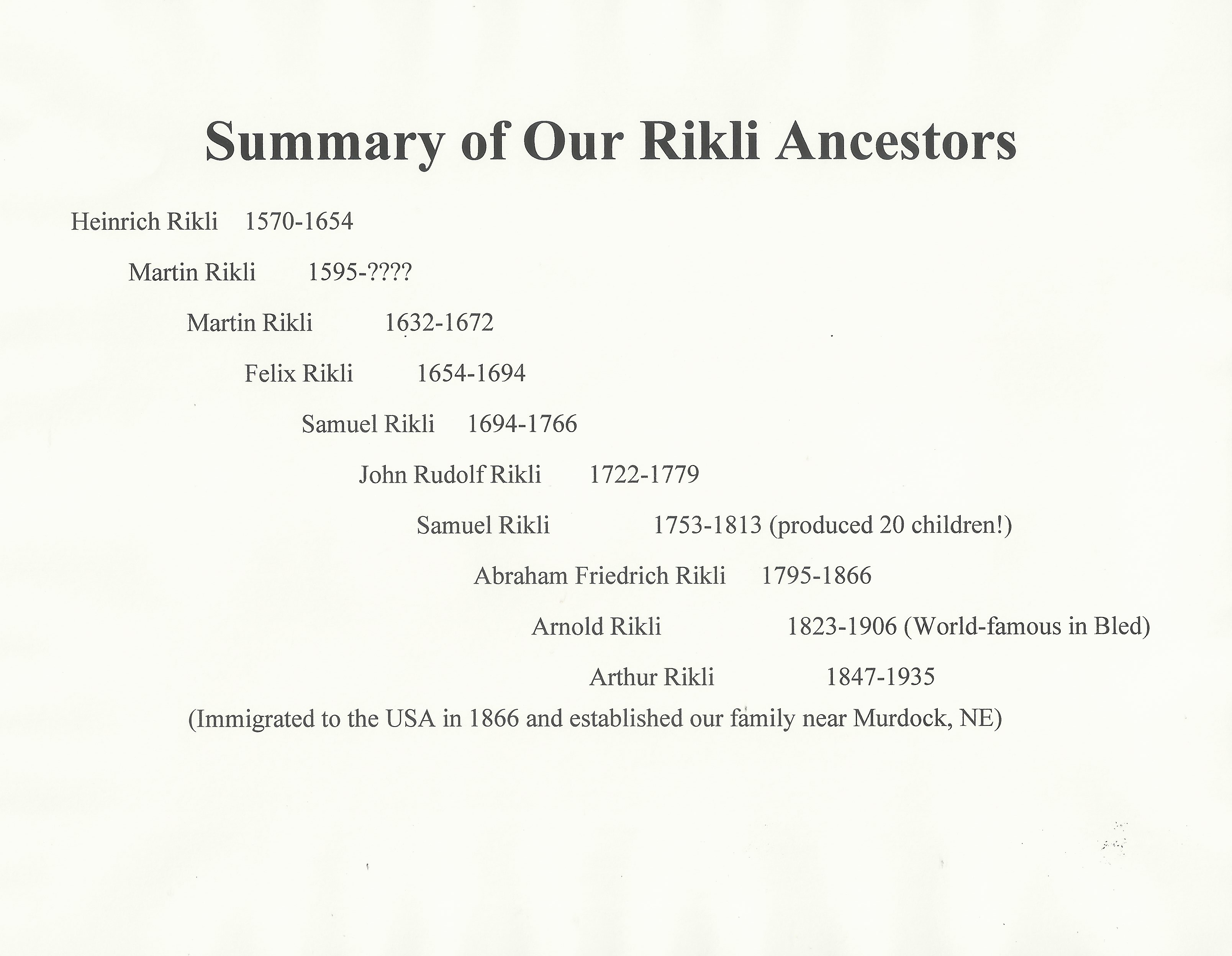 Documents – Rikli Family Home